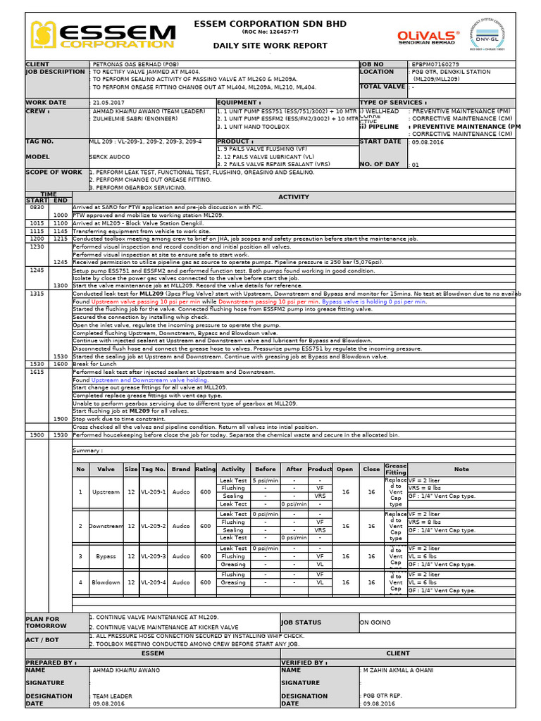 14.11.2024 Tub - Pre-Cdft and Peraration On Well Tub-27u. | PDF | Valve ...