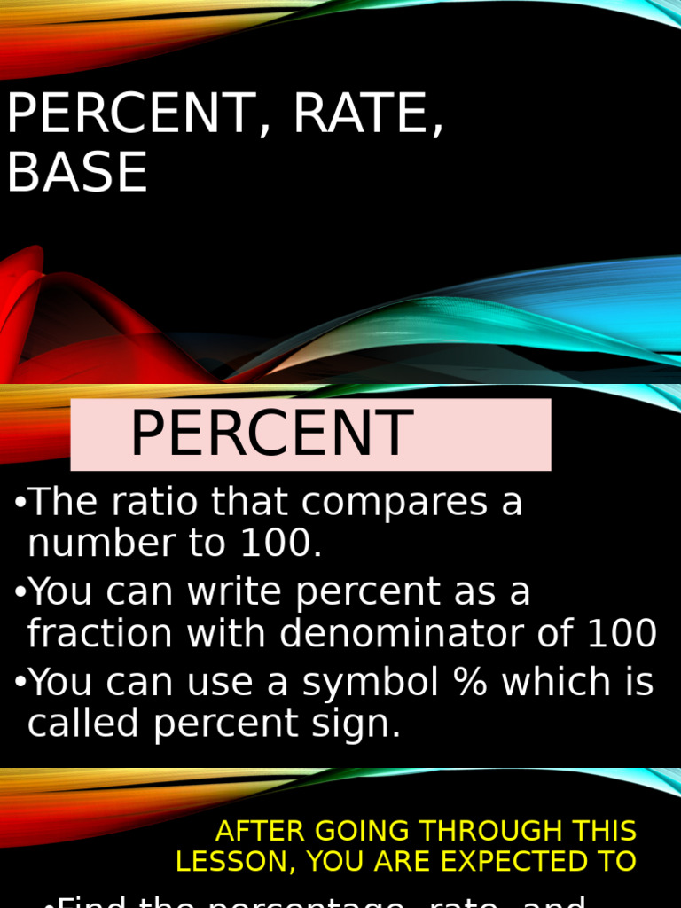 Percent, Rate, Base | PDF