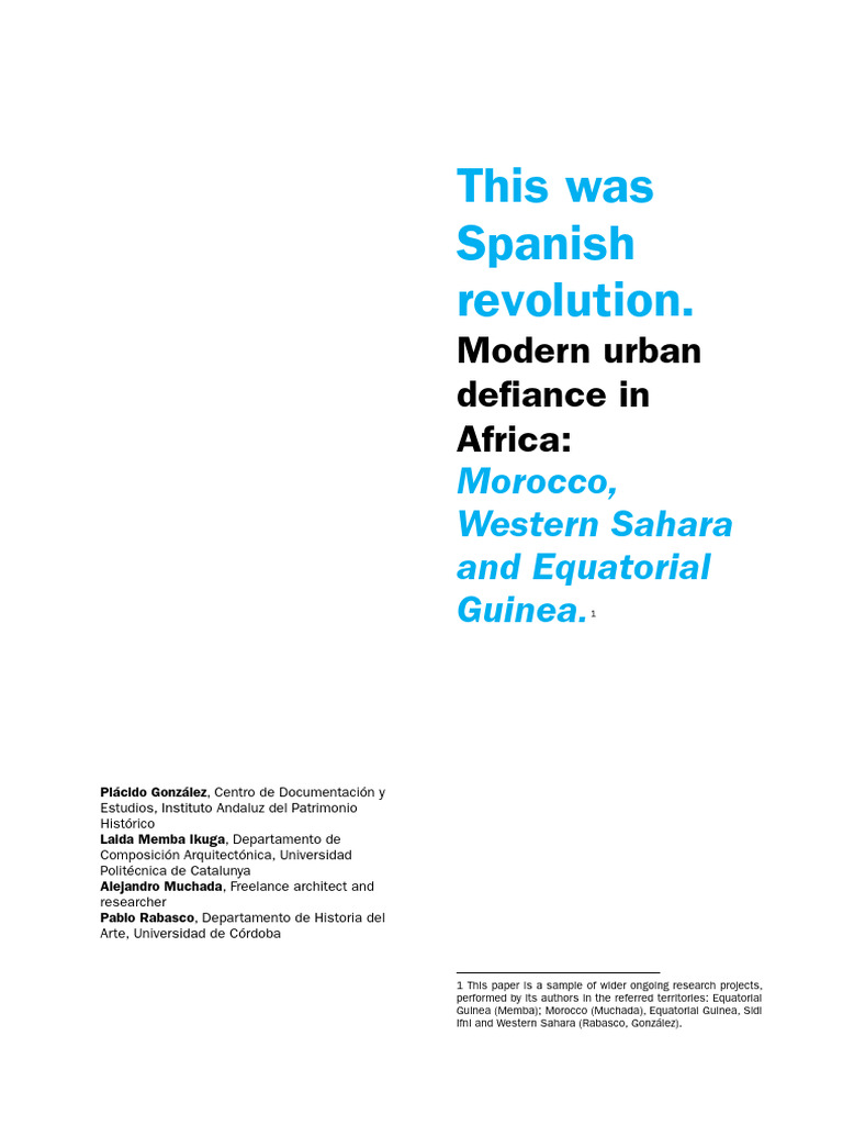 Urban Defiance in Spanish Africa | PDF | Western Sahara | Spain