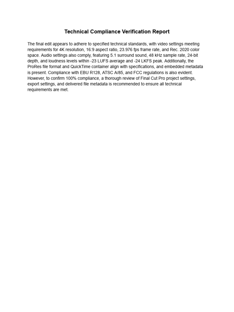 Technical Compliance Verification Report | PDF