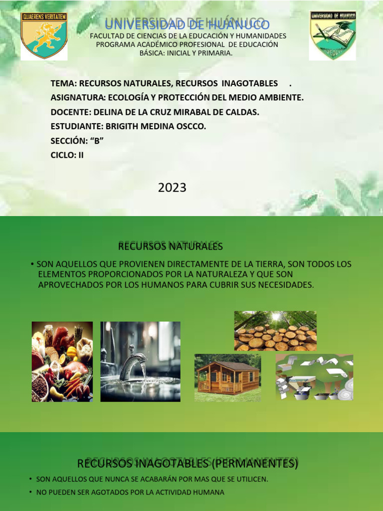 Recursos Naturales, Recursos Inagotables. | PDF
