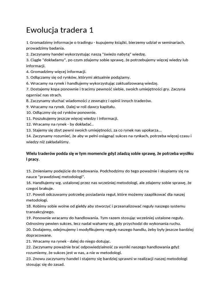 Ewolucja Tradera | PDF