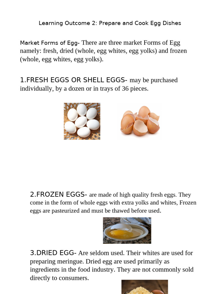 Learning Outcome 2 | PDF | Custard | Egg White