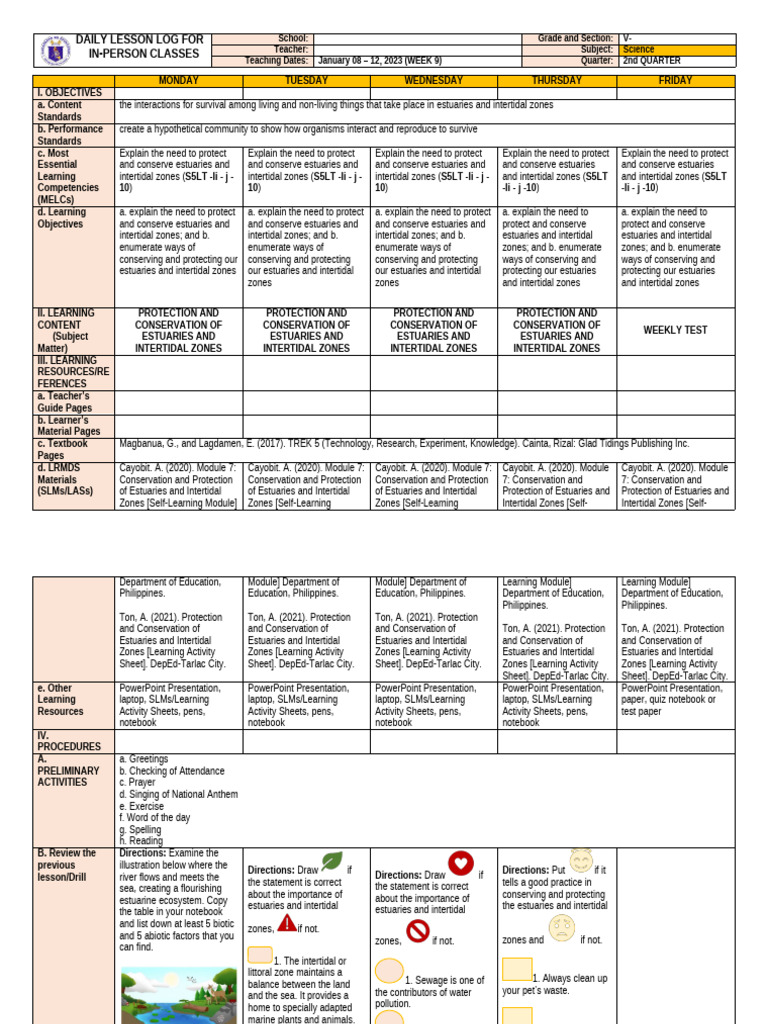 Estuary Conservation Lesson Plan | PDF | Coast | Estuary