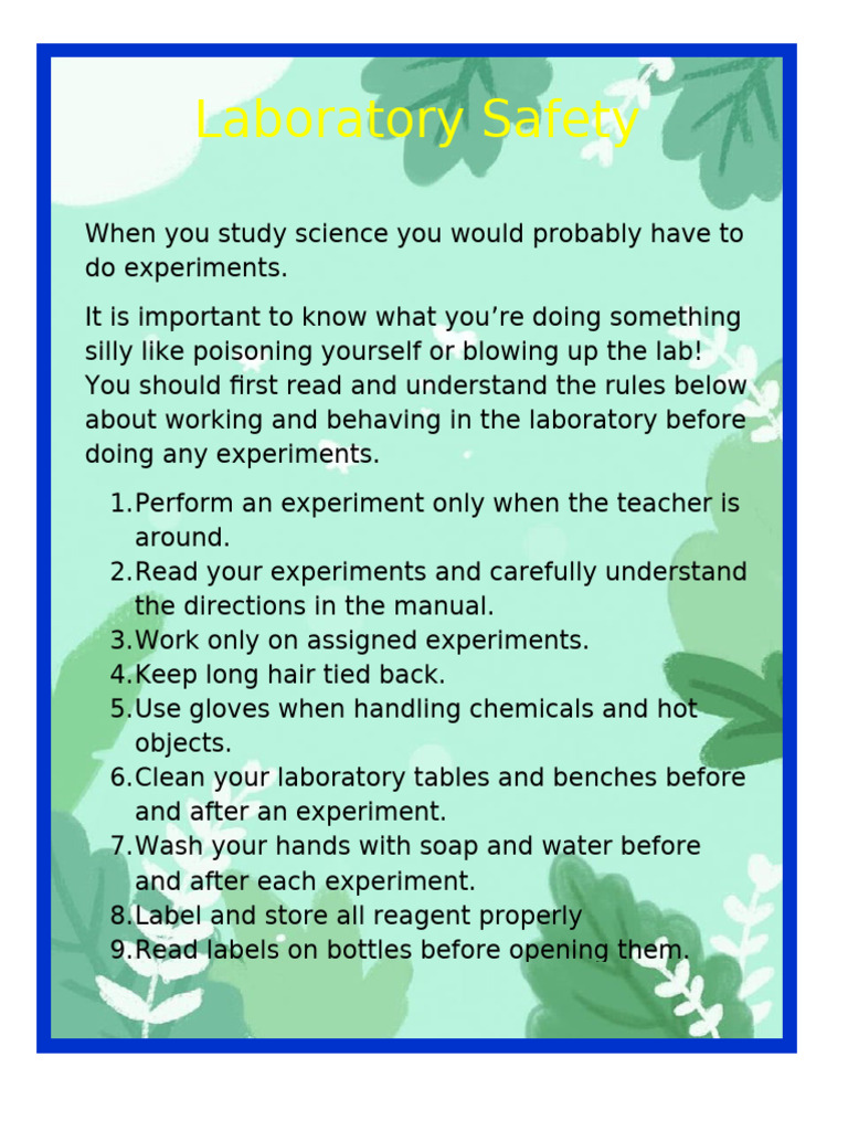 Lab Safety | PDF