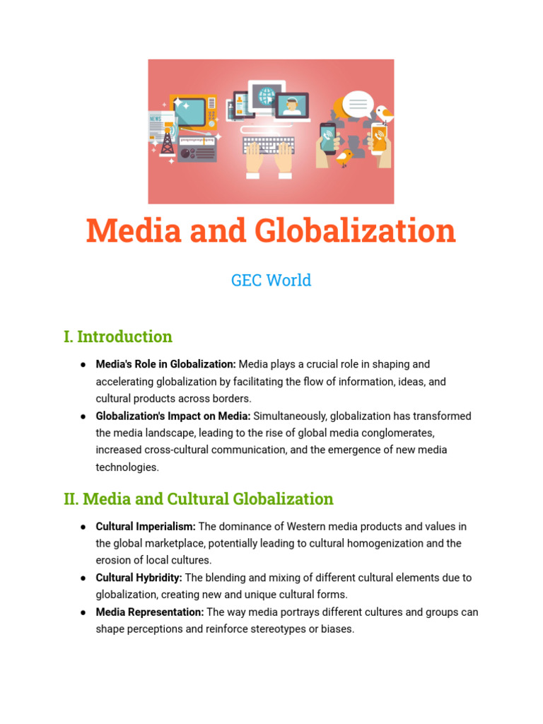 Media's Influence on Globalization | PDF | Globalization | News