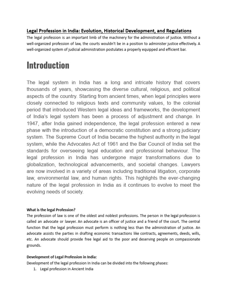Evolution of India's Legal Profession | PDF | Lawyer | Advocate
