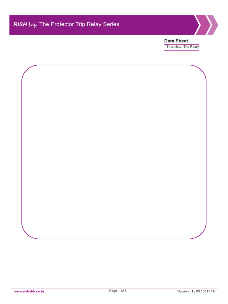 Rishabh Thermistor Trip Relay Data Sheet | PDF | Relay | Electrical ...