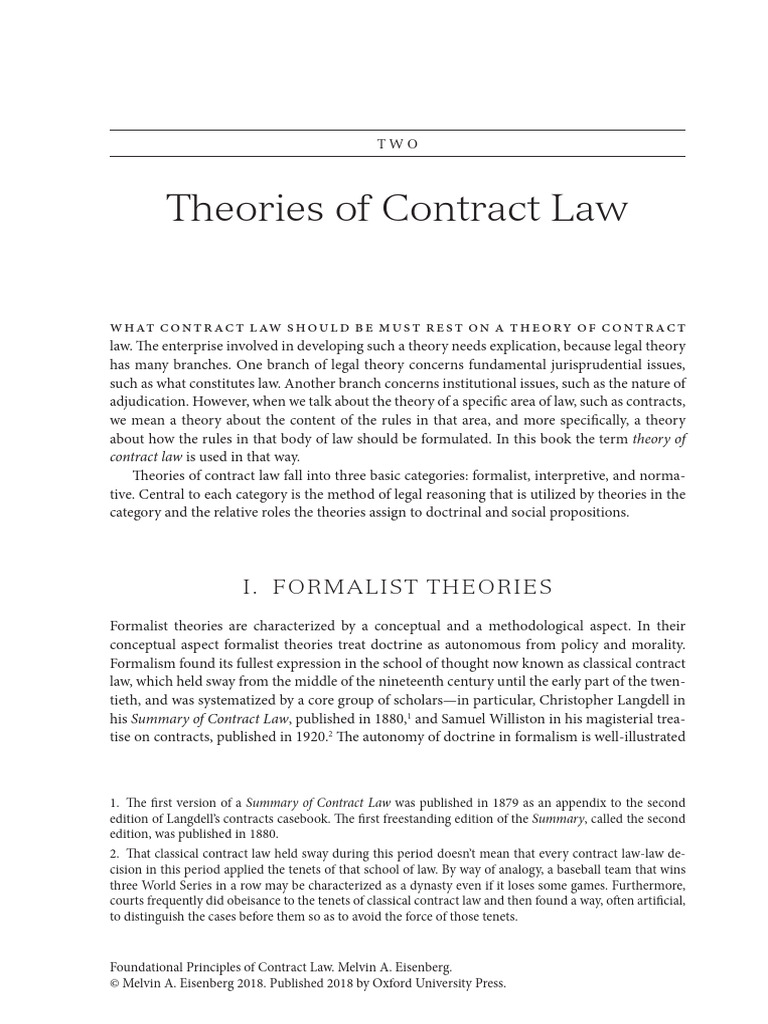 Theories of Contract Law | PDF | Negligence | Precedent