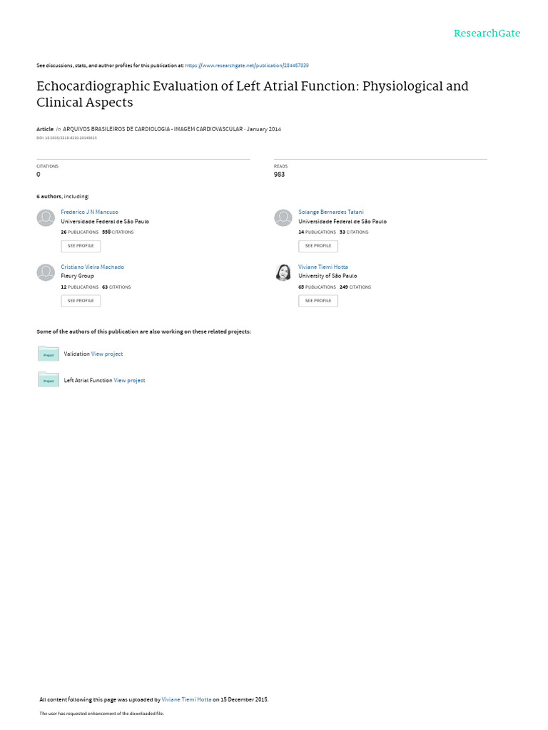Funcao Atrio Esquerdo ABCImagem | PDF | Coração | Ventrículo (coração)