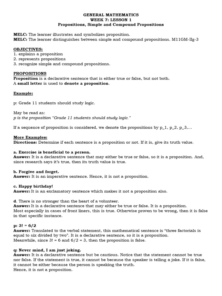 WEEK7DAY1 Students | PDF | Proposition | Logic