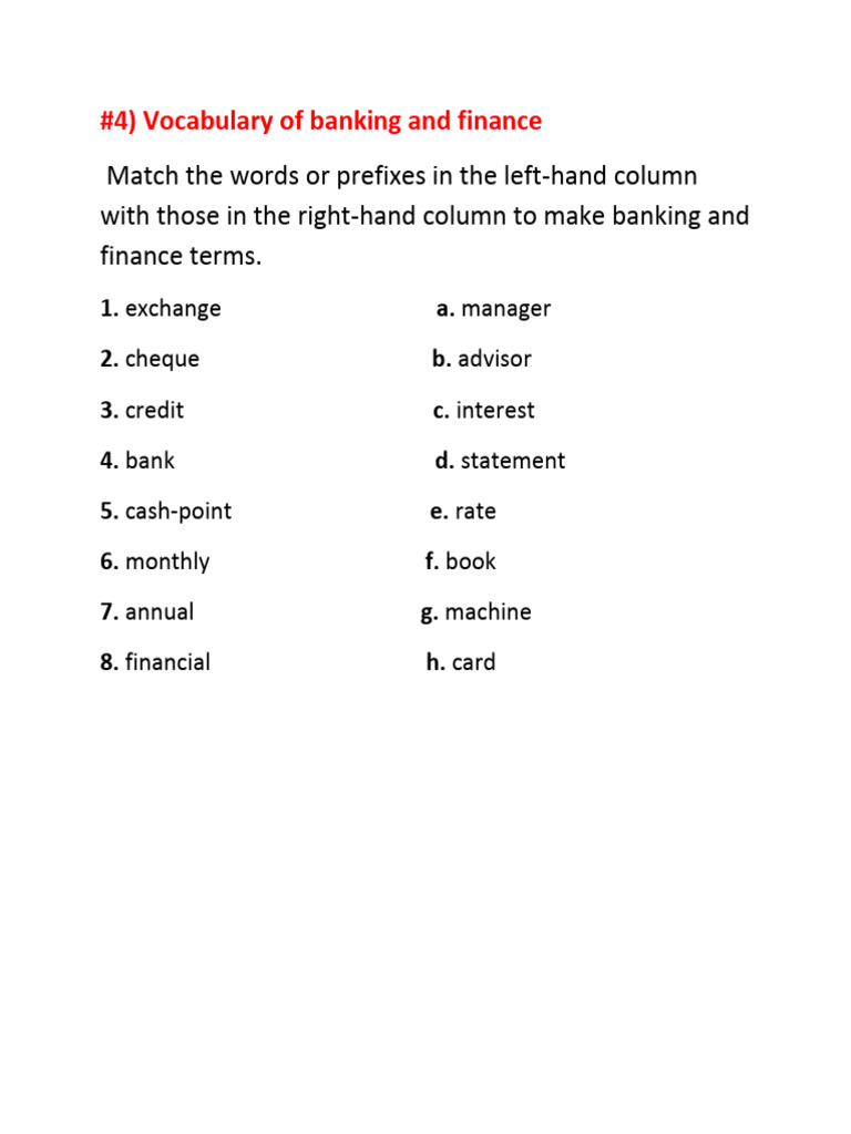 Match The Words or Prefixes in The Left-Hand Column With Those in The ...