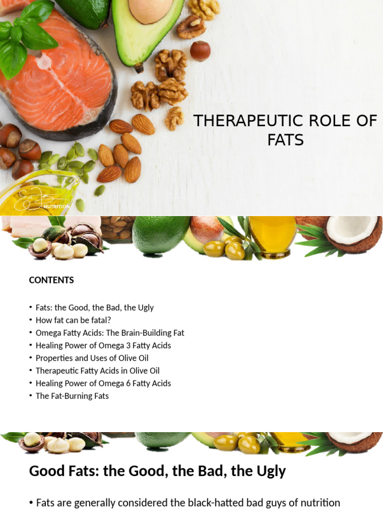 Therapeutic Role of Fats | PDF | Fat | Omega 3 Fatty Acid