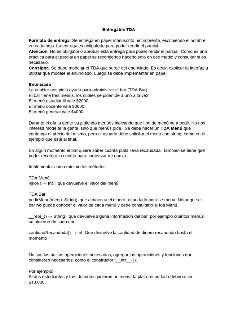 Entregable TDA Comisión 2 2024 | PDF