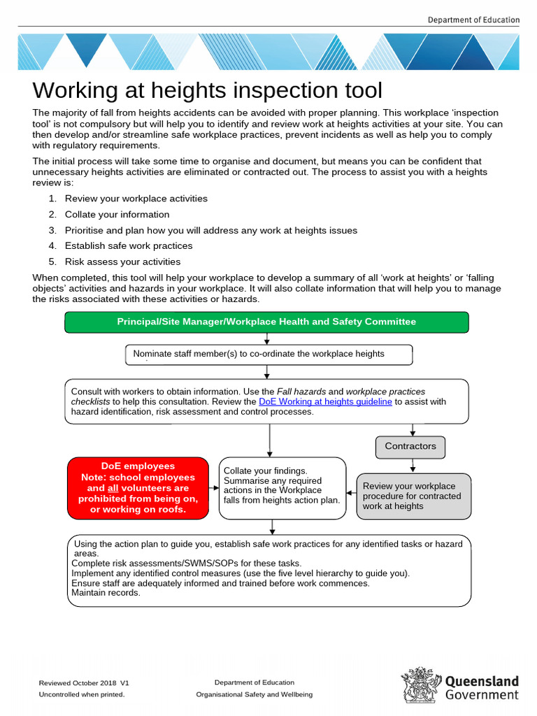 Work at Heights Safety Inspection Tool | PDF | Risk | Ladder