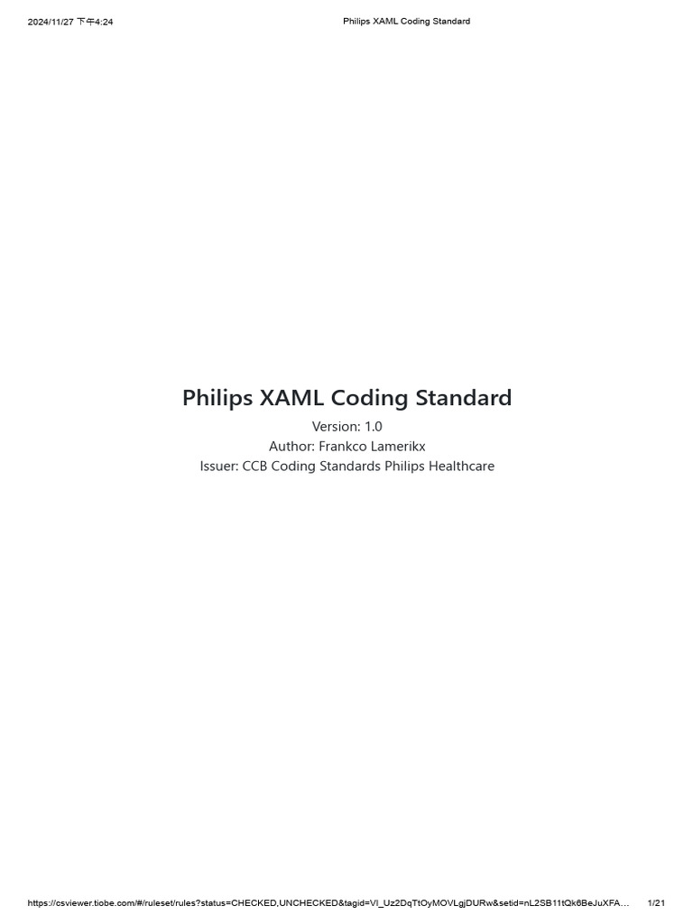 Philips Xaml Coding Standard Pdf Extensible Application Markup Language Namespace 8865