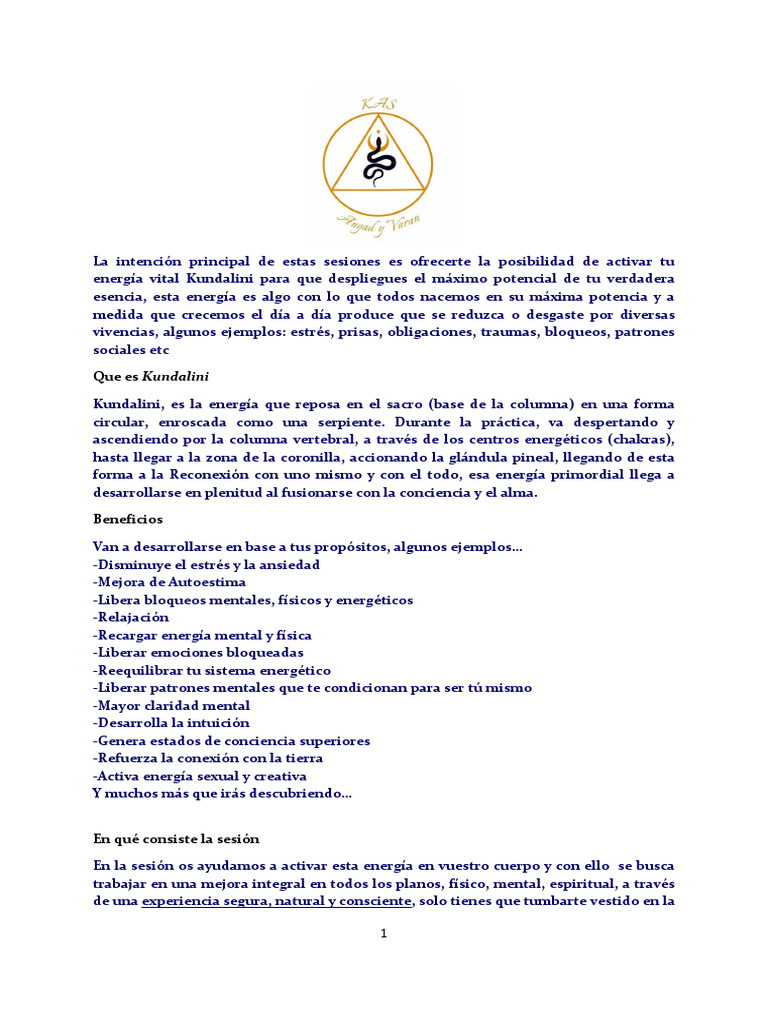 Informacion KUNDALINI | PDF | Mente | Sicología