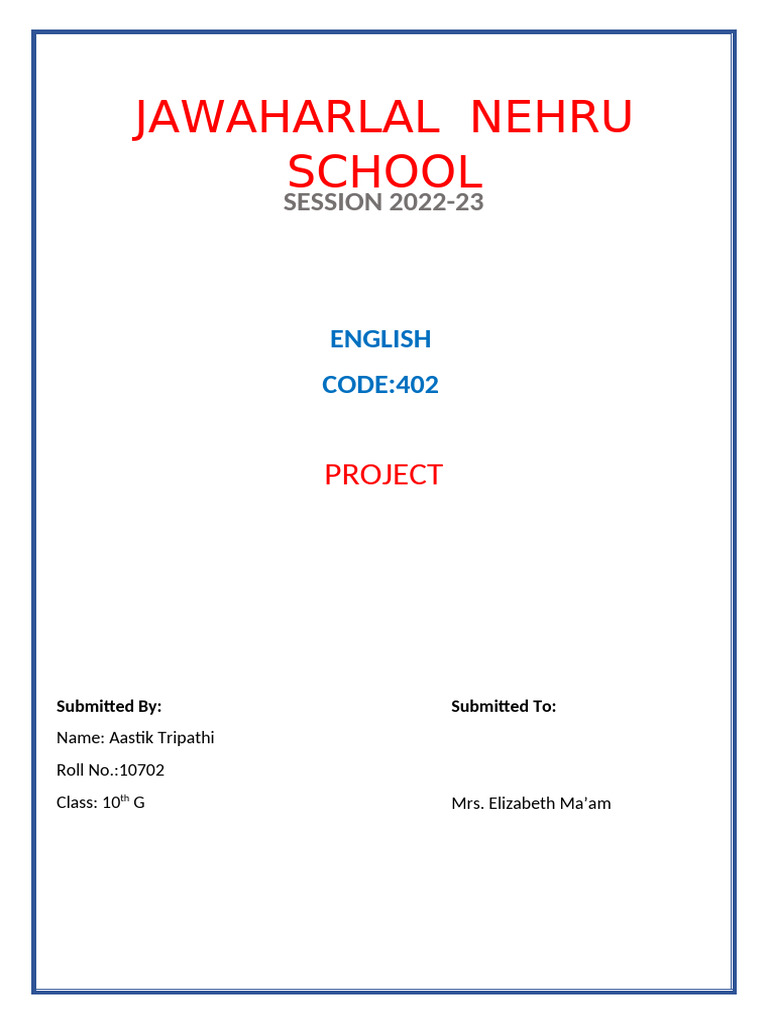 English Projectpage | PDF