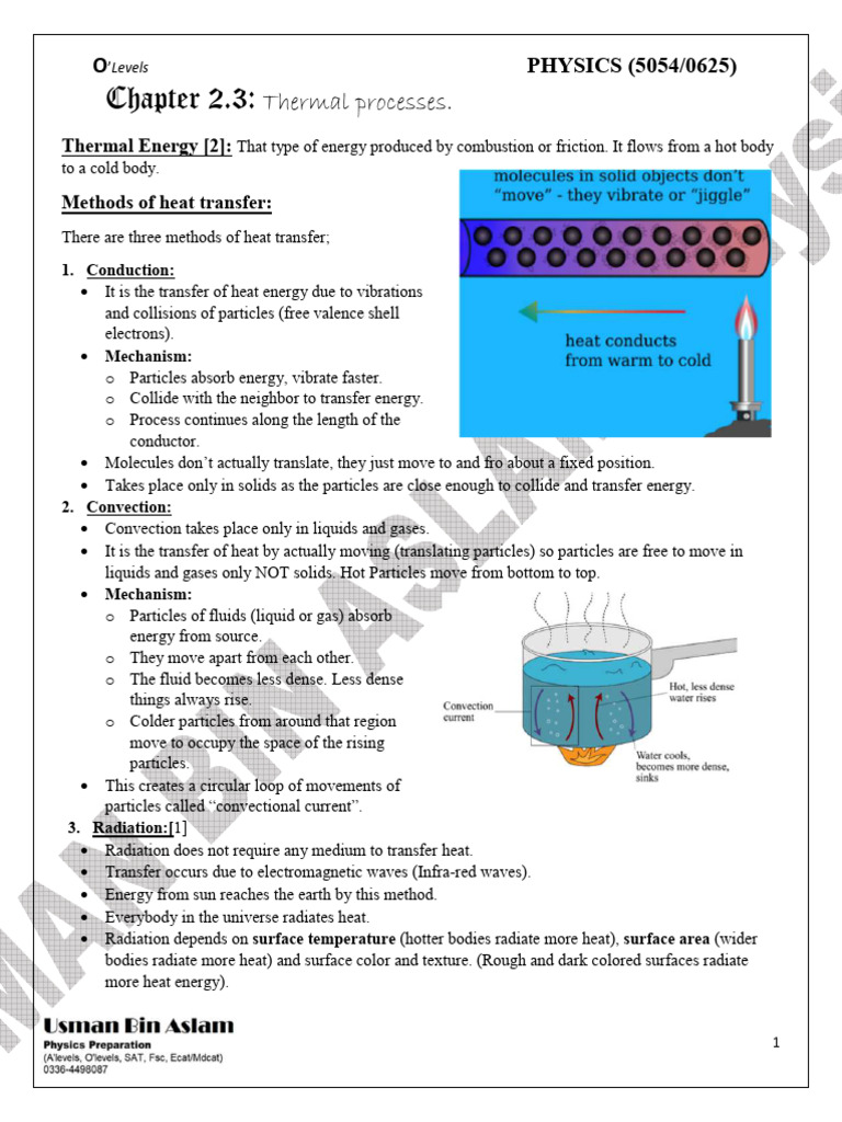 Lecture Notes Transfer of Thermal Energy | PDF | Heat Transfer | Convection
