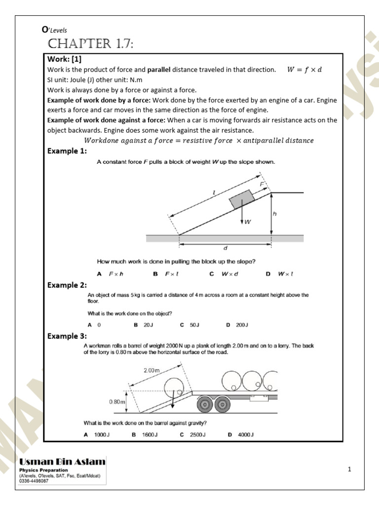 Lecture notes Work energy and power | PDF | Energy Development | Force