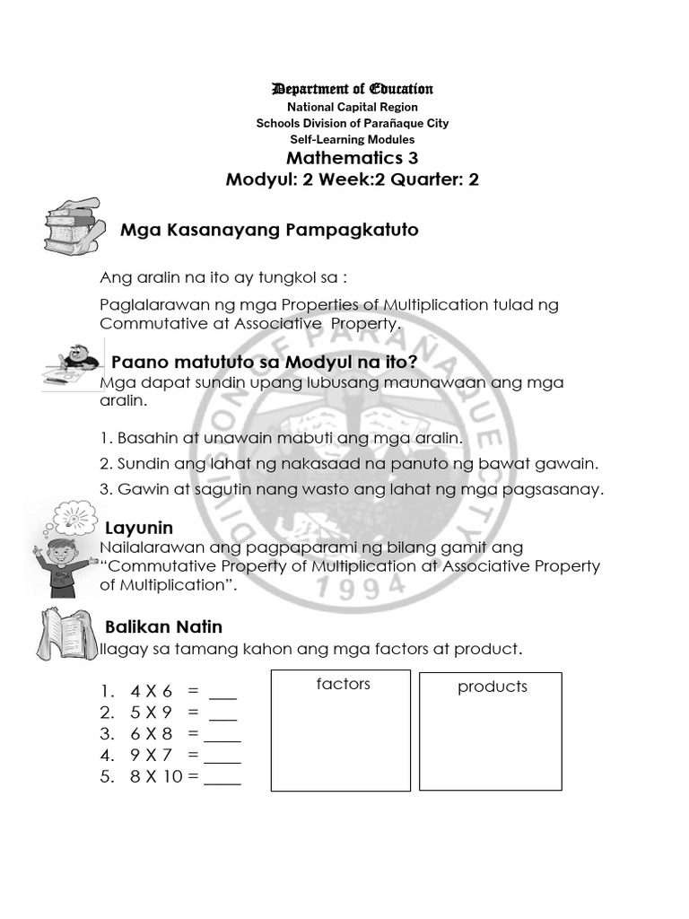 Math3 Q2 Module2 Week2 | PDF