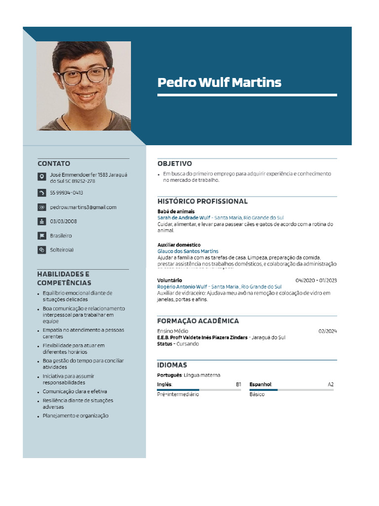 Currículo - Pedro | PDF