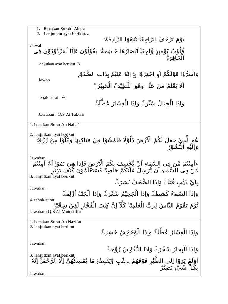 Kelas 9 Tahfidz | PDF