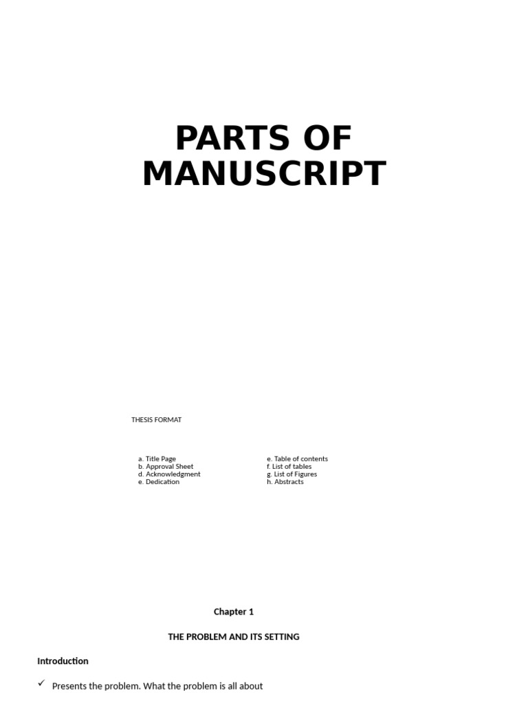 Parts of A Manuscript | PDF | Citation | Note (Typography)