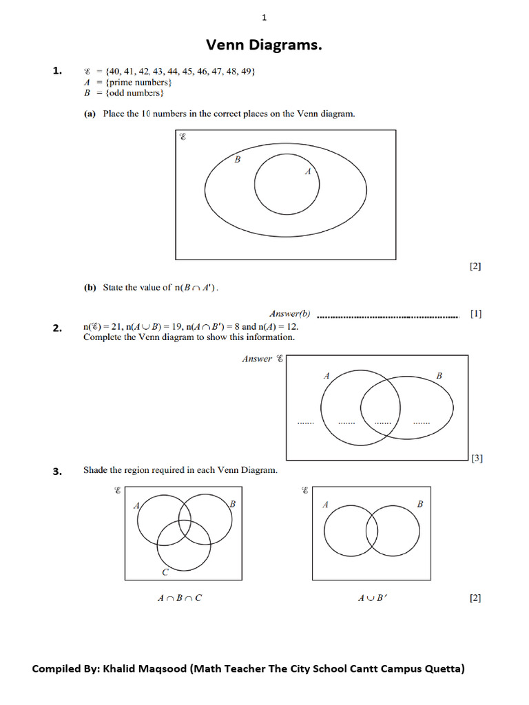 Venn Diagrams | PDF