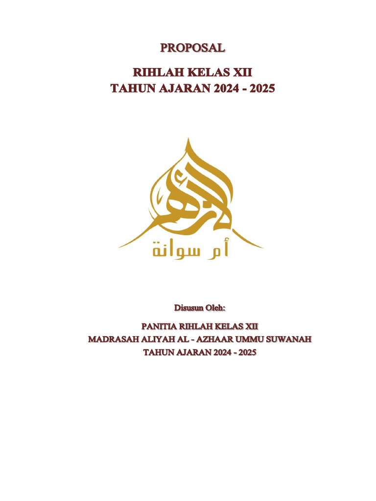 Proposal Rihlah Kelas XII Al-Azhaar | PDF