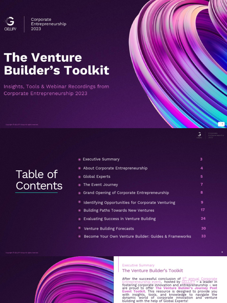 The Venture Builders Toolkit by GELLIFY | PDF | Venture Capital | Corporate Finance