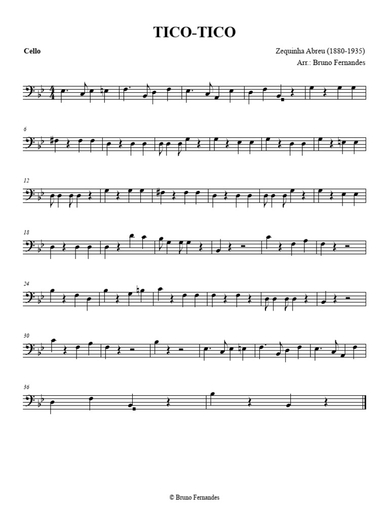 Tico Tico - Cello | PDF