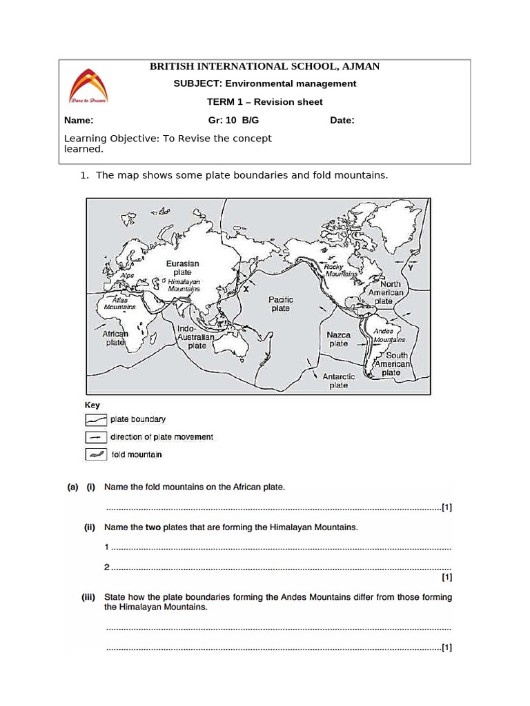 GR 10 - Revision Sheet (Term-1) 24-25 | PDF