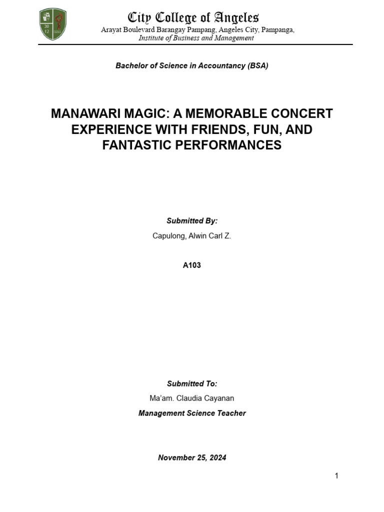 A103 Capulong AlwinCarl ManawariProject | PDF