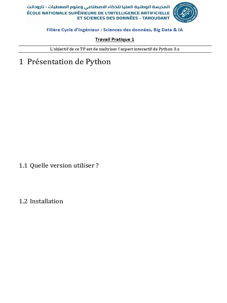 1 Présentation de Python: 1.1 Quelle Version Utiliser ? | PDF | Python (Langage de programmation ...