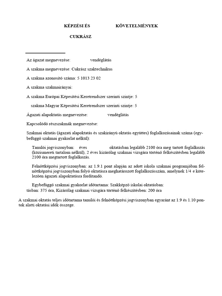Cukrász-Szaktechnikus-2023 11 21 - v4 | PDF
