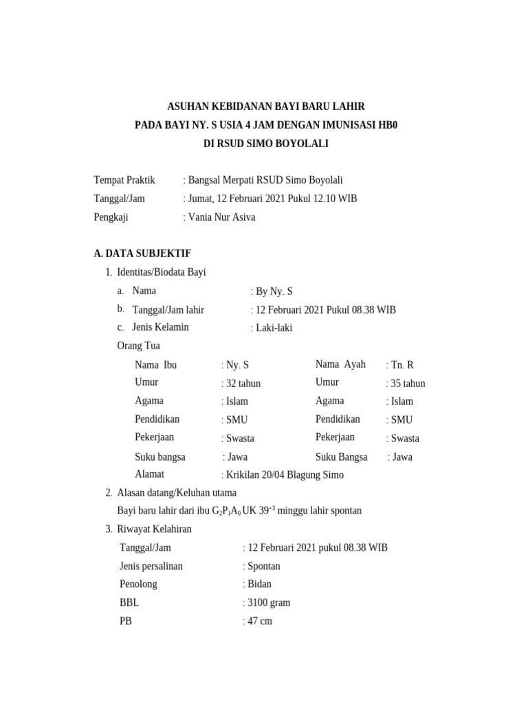 ASKEB BBL Imunisasi HB0 | PDF