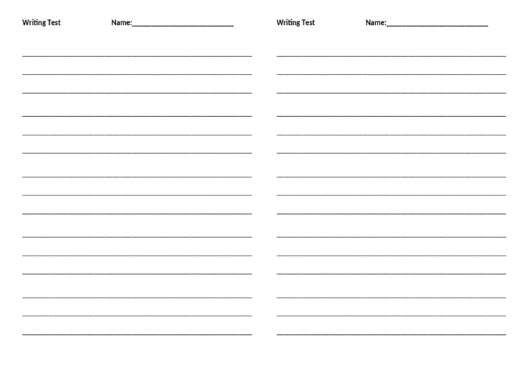 Writing Test Sablon | PDF