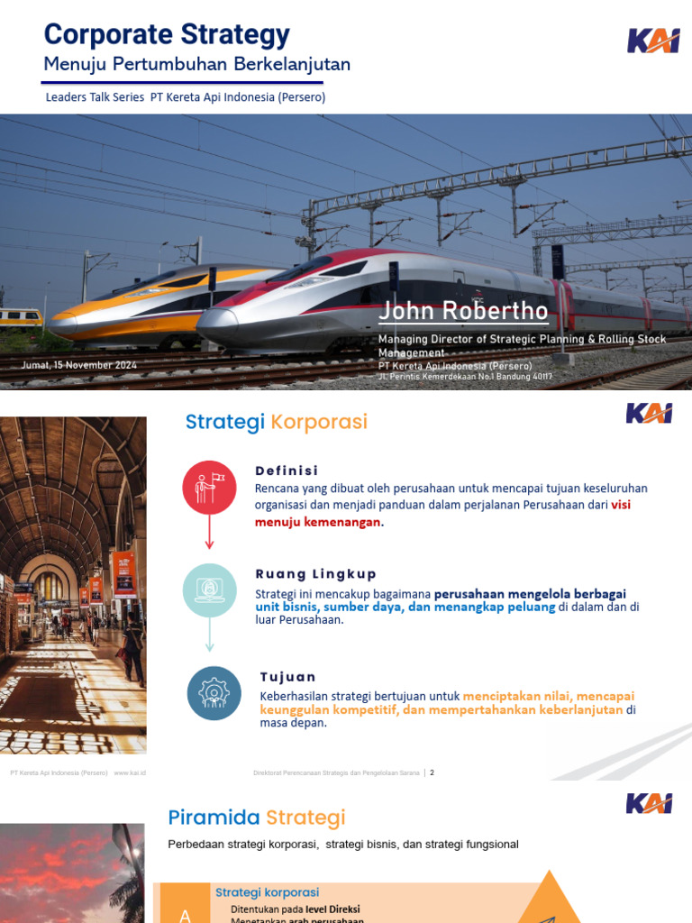 Materi Paparan - Leaders Talk D4 - Corporate Strategy | PDF