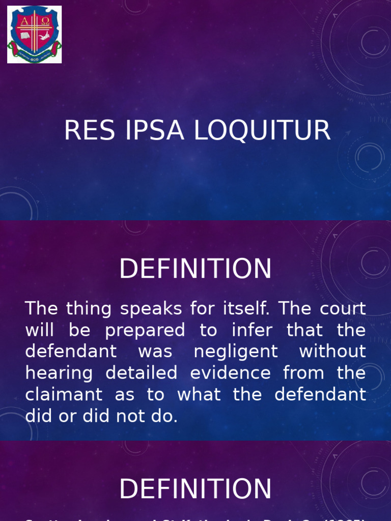Res Ipsa Loquitor | PDF