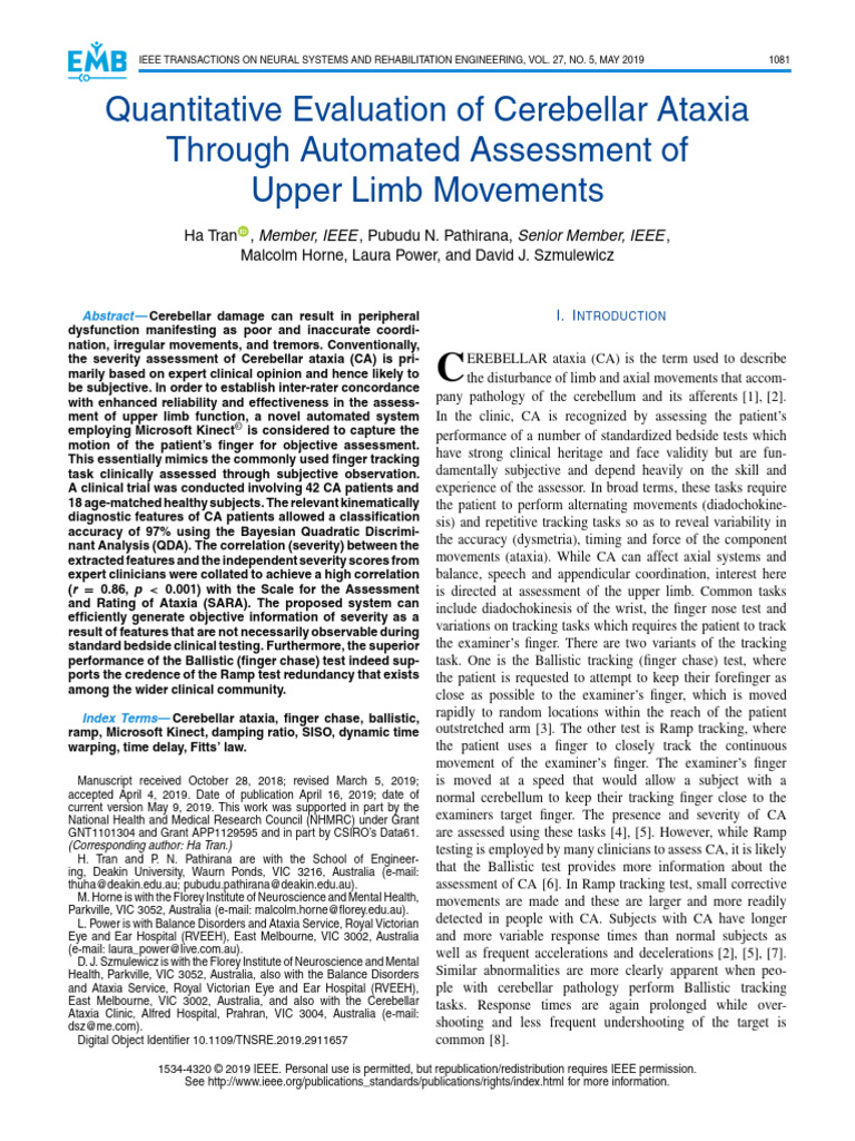 Automated Assessment of Cerebellar Ataxia | PDF | Regression Analysis ...