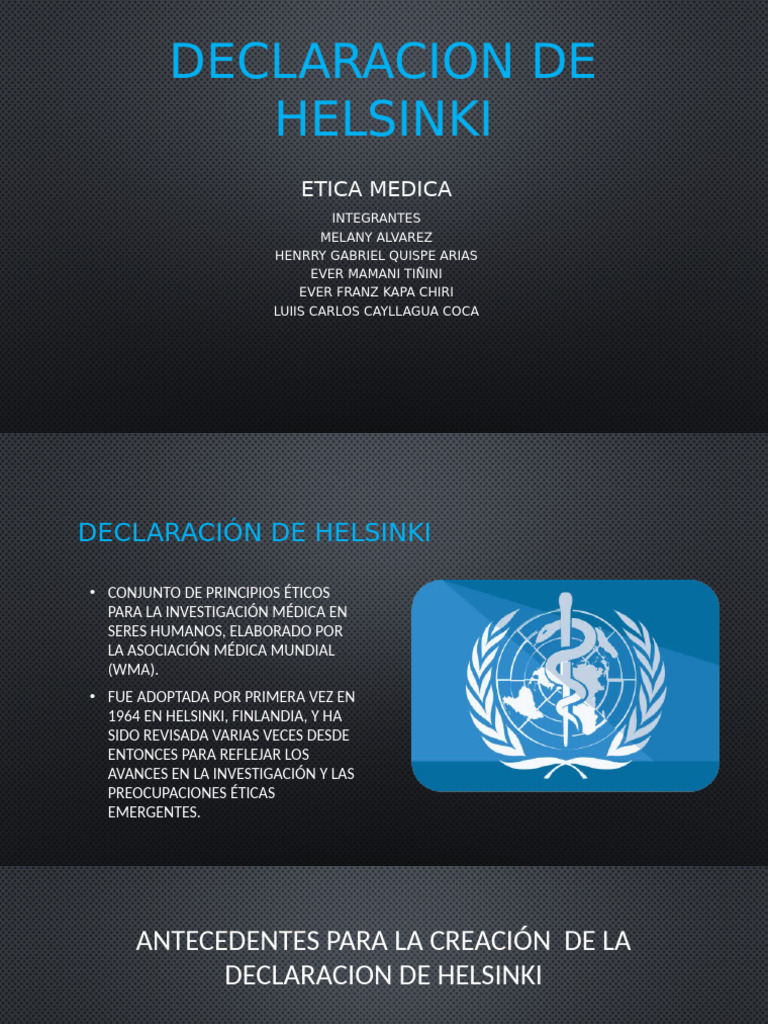 Declaracion de Helsinki | PDF | Etica social | Medicina
