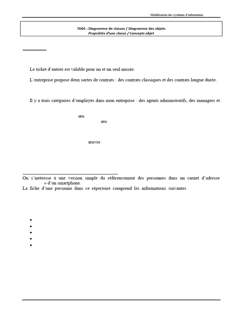 MODSI 2024 - TD01 - Diagrammes Des Classes Et Des Objets - VF | PDF ...