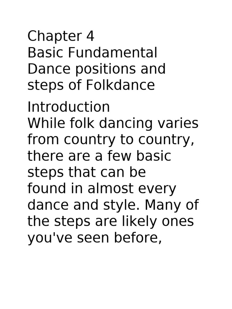 Chapter 4 Folk Dances | PDF | Dances | Ballet