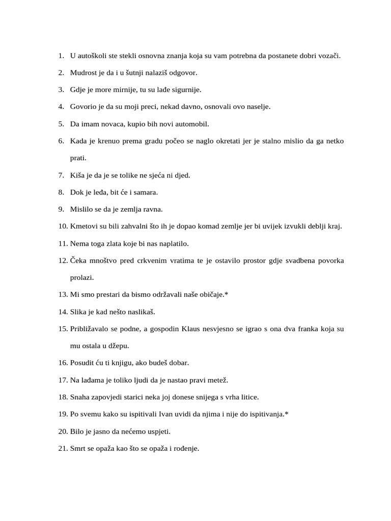 Vjezba Recenice 3 | PDF