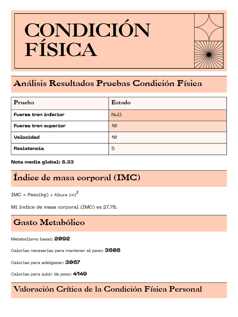 Kevin de Geer Trabajo Condición Física | PDF