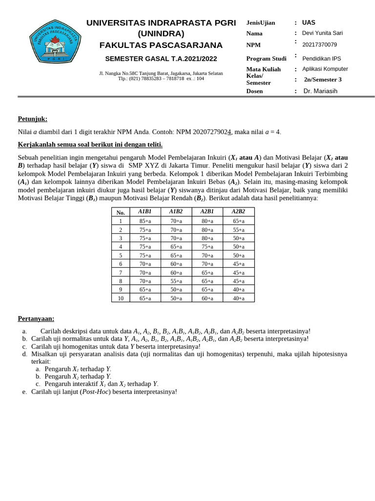 Devi Yunita Sari - 2n - Aplikasi Komputer | PDF