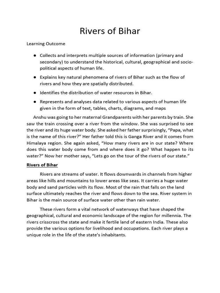 Major Rivers of Bihar: Overview and Map | PDF | Earth Sciences