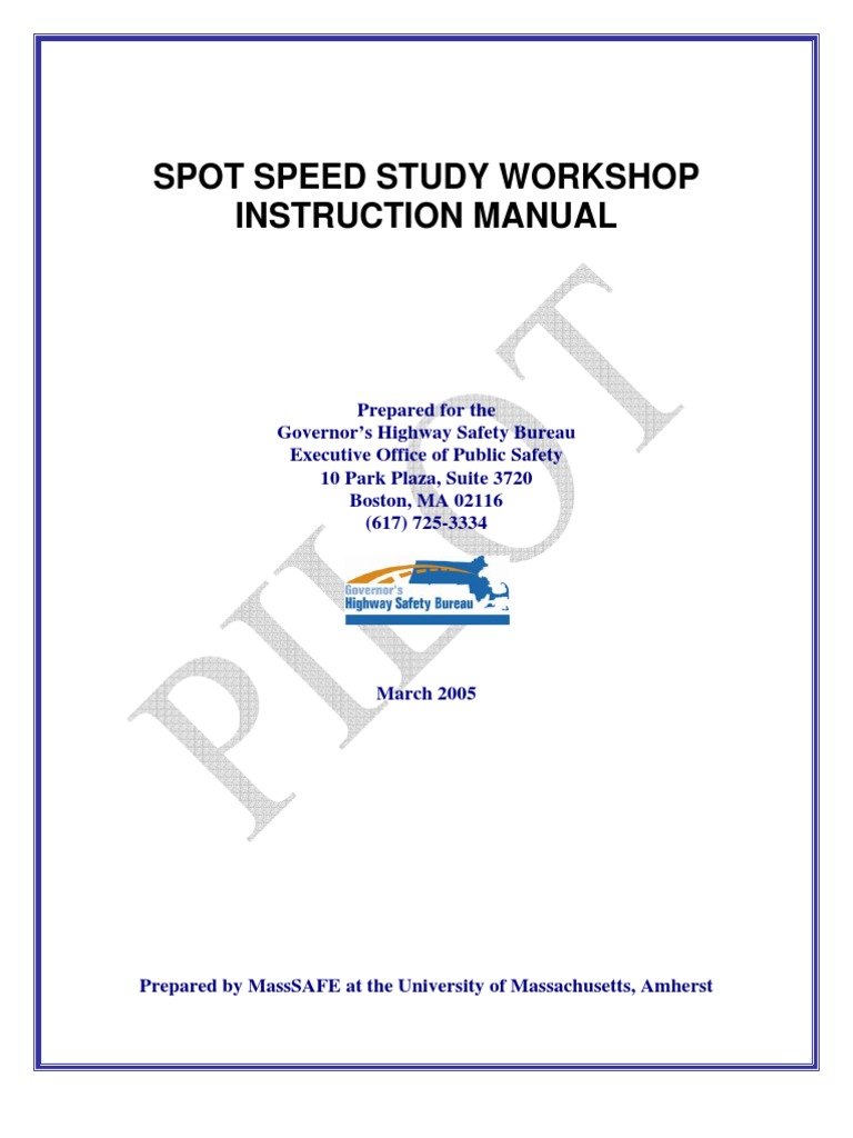 Spot Speed Manual | PDF | Percentile | Mean