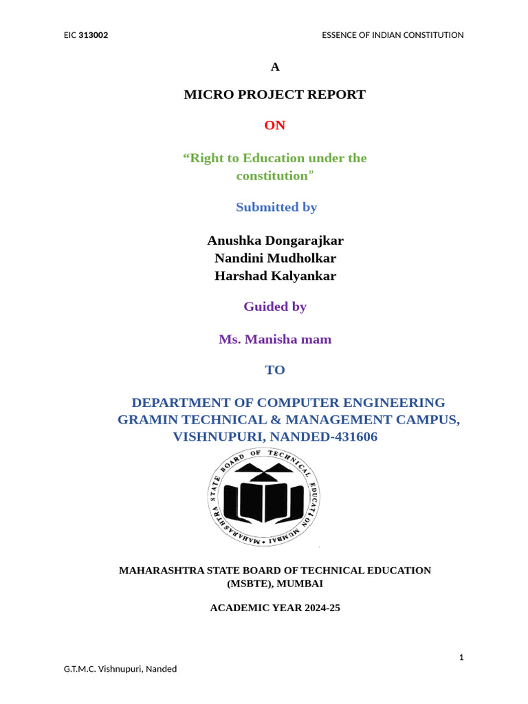 EIC micro project | PDF | Justice | Crime & Violence